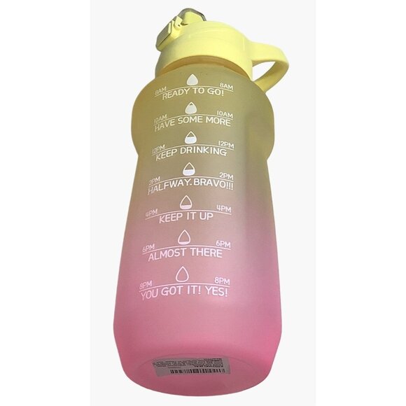 Kitchen | Large Motivational Water Bottle Half Gallon Straw Protective ...